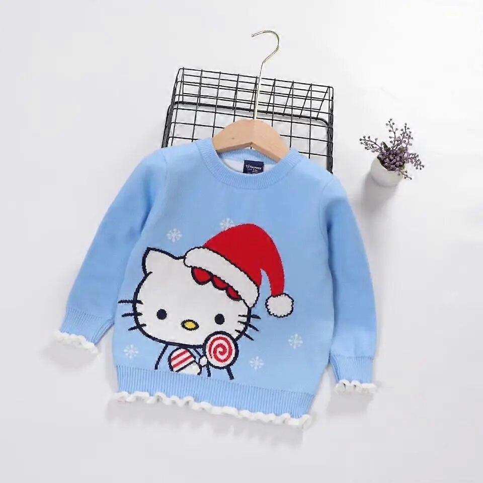 Kawaii Sanrio Hello Kitty Girls Sweater Kids Long Sleeve Cartoon Anime ...