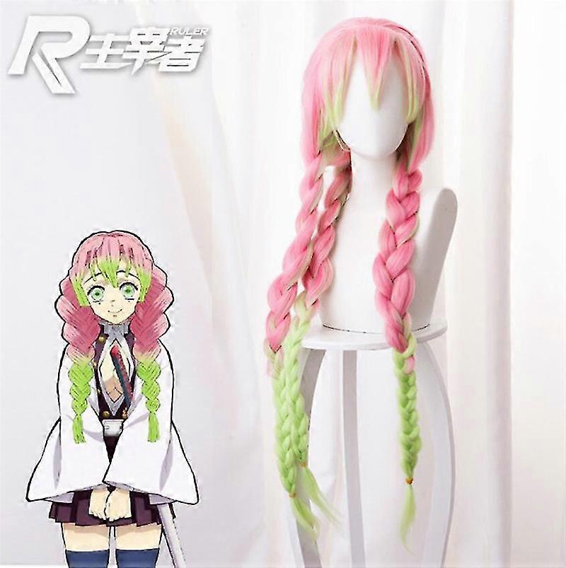 Anime Demon Slayer Kanroji Mitsuri Kimetsu No Yaiba Women Cosplay Wig ...