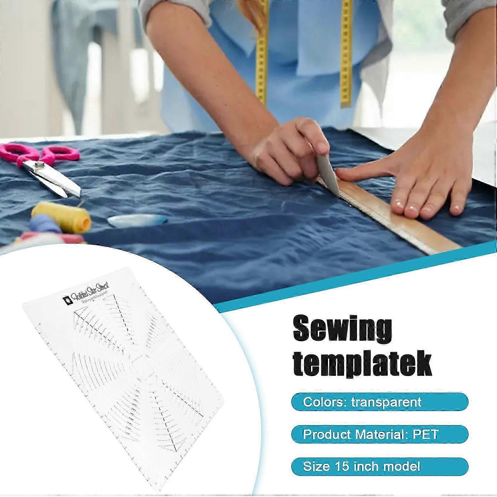 Folded Star Guide Template For Fabric, Printed Interfacing Templates ...