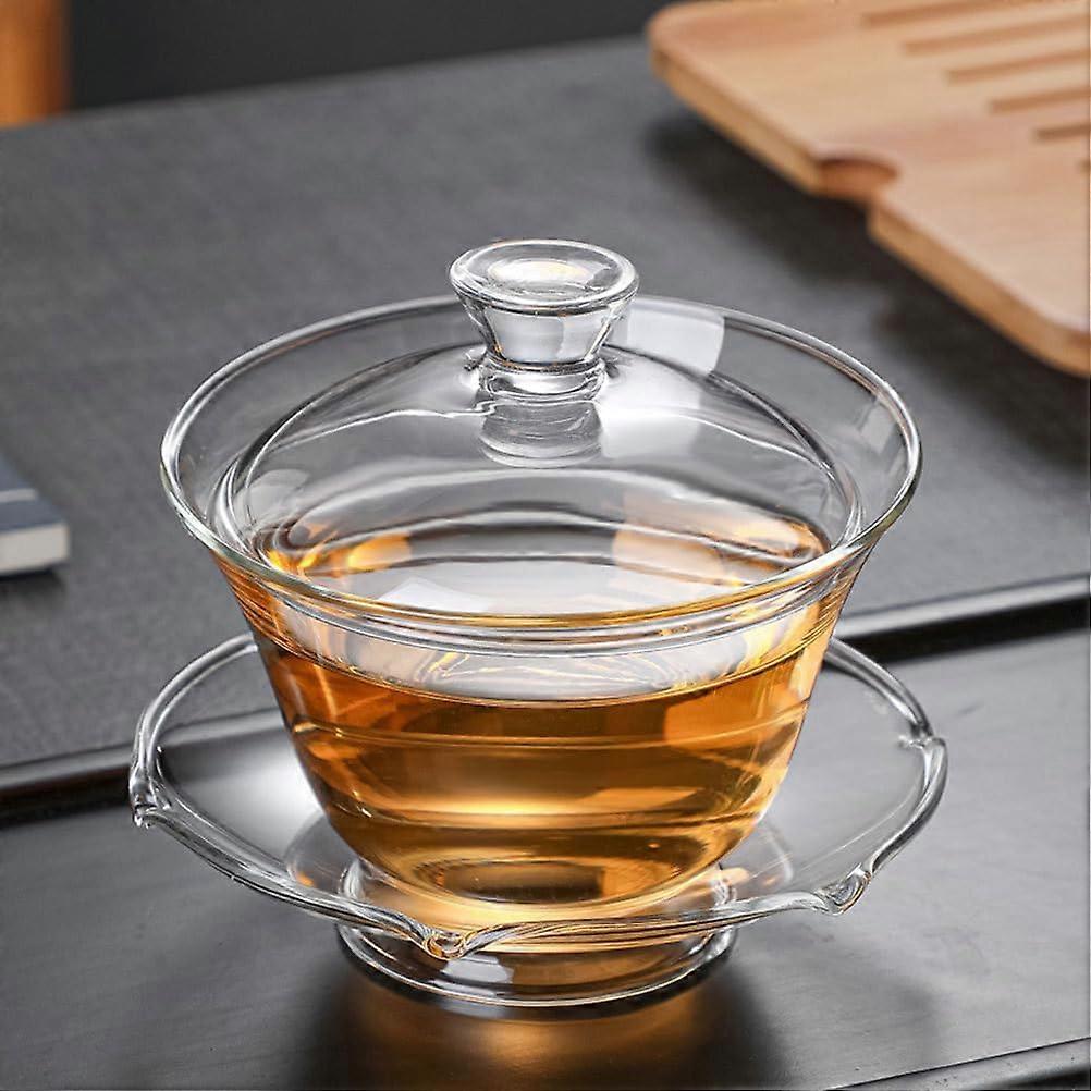 Glass Tea Cup Set with Lid - Simple Filtration Teacups for Loose Leaf ...