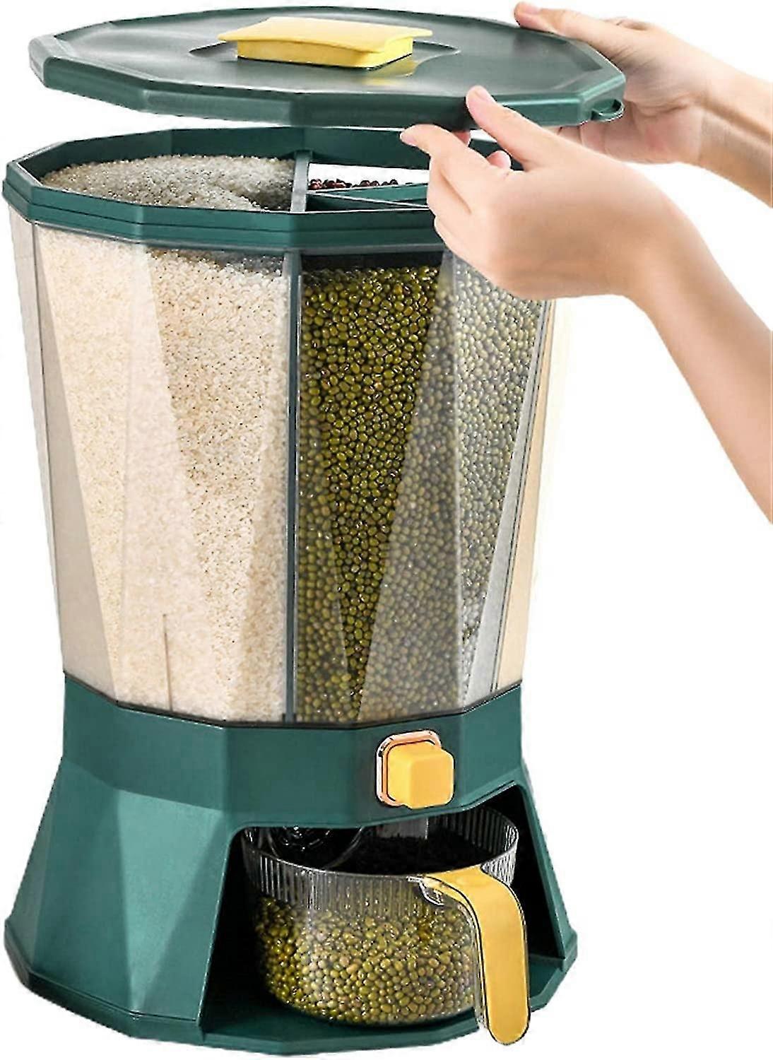 1pc 4 Grid Grain Dispenser - Cereal Containers Storage Airtight - 360 ...