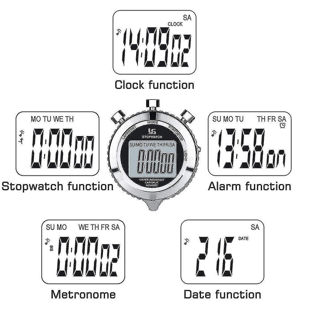 Stopwatch Metal Stopwatch Timer With Backlit 1/100th Second Precision 2 ...