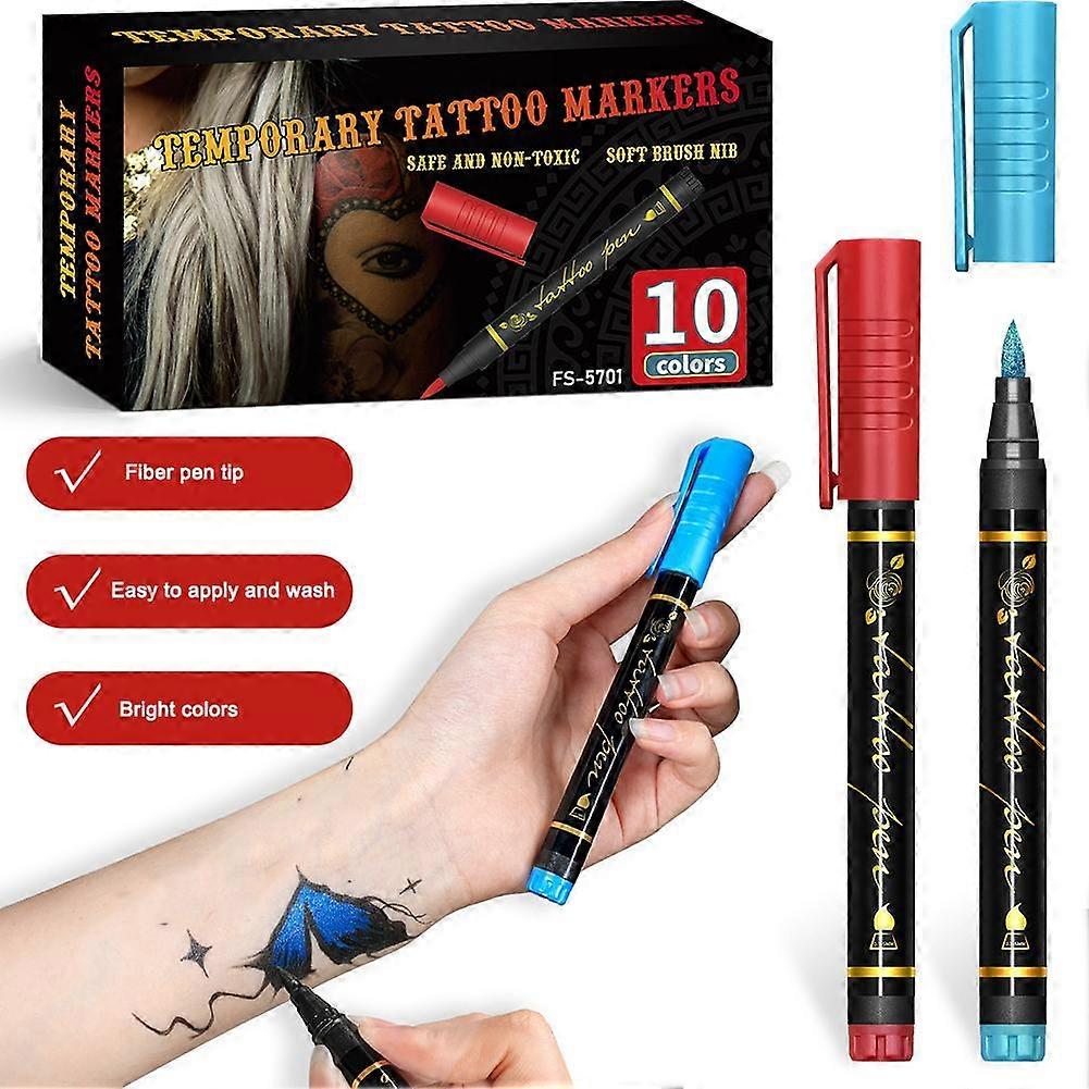 Temporary Tattoo Markers For Skin 10 Body Markers For Kids And Adults ...