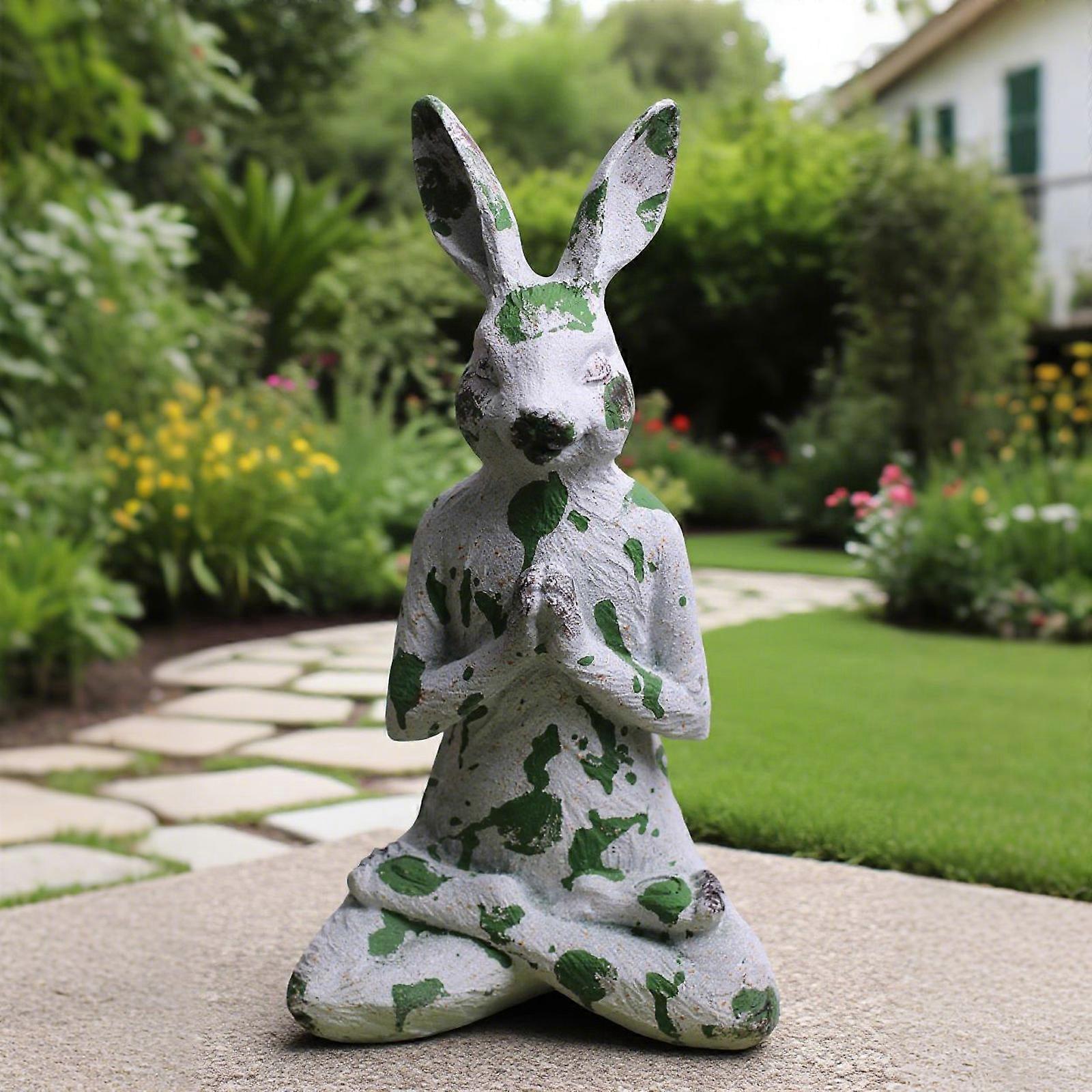 Creative Craft Resin Yoga Rabbit Figurine Decoration Funny Yoga Rabbit ...