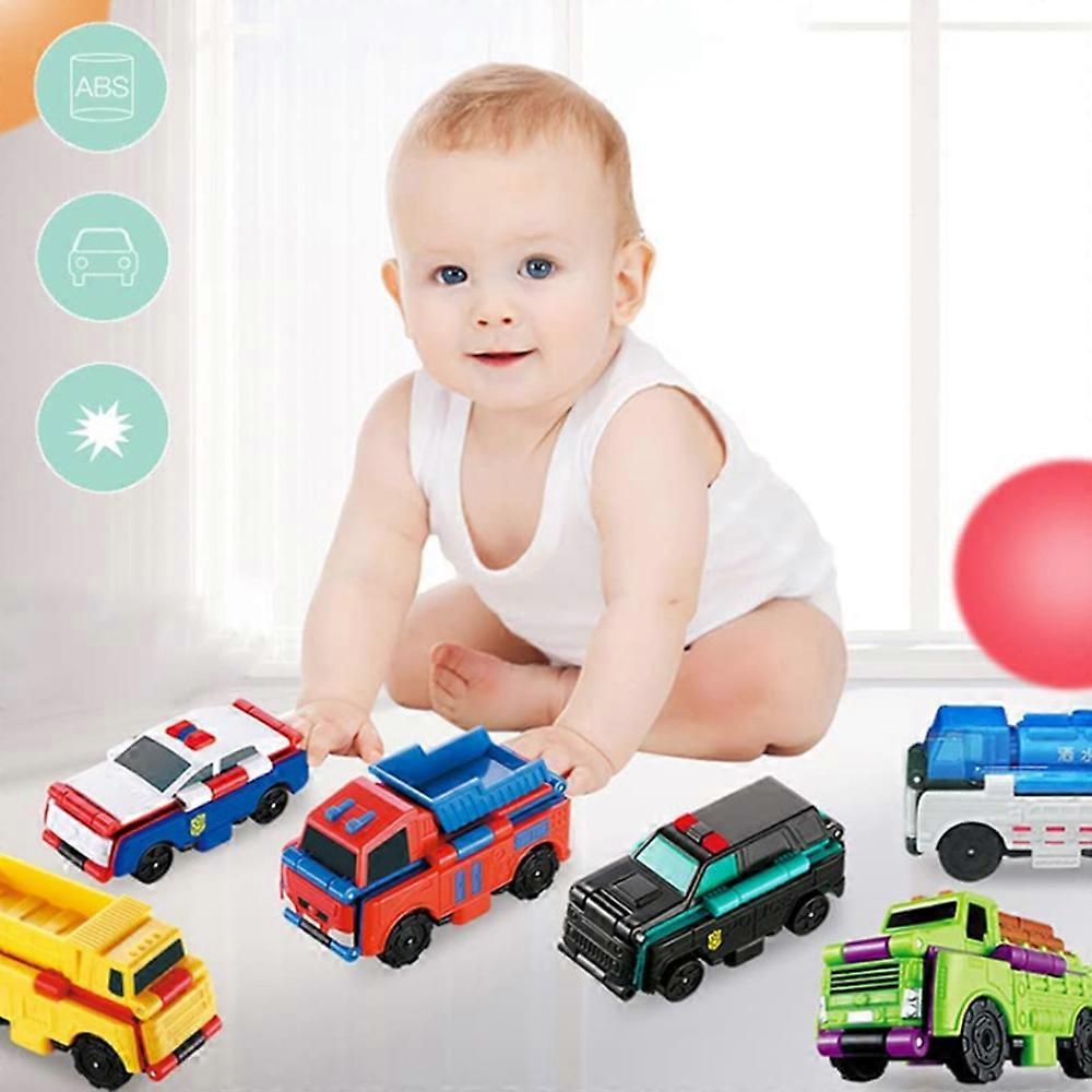 3pcs Cartoon Transform Toy Car for Kid Interesting Puzzle Playthings ...