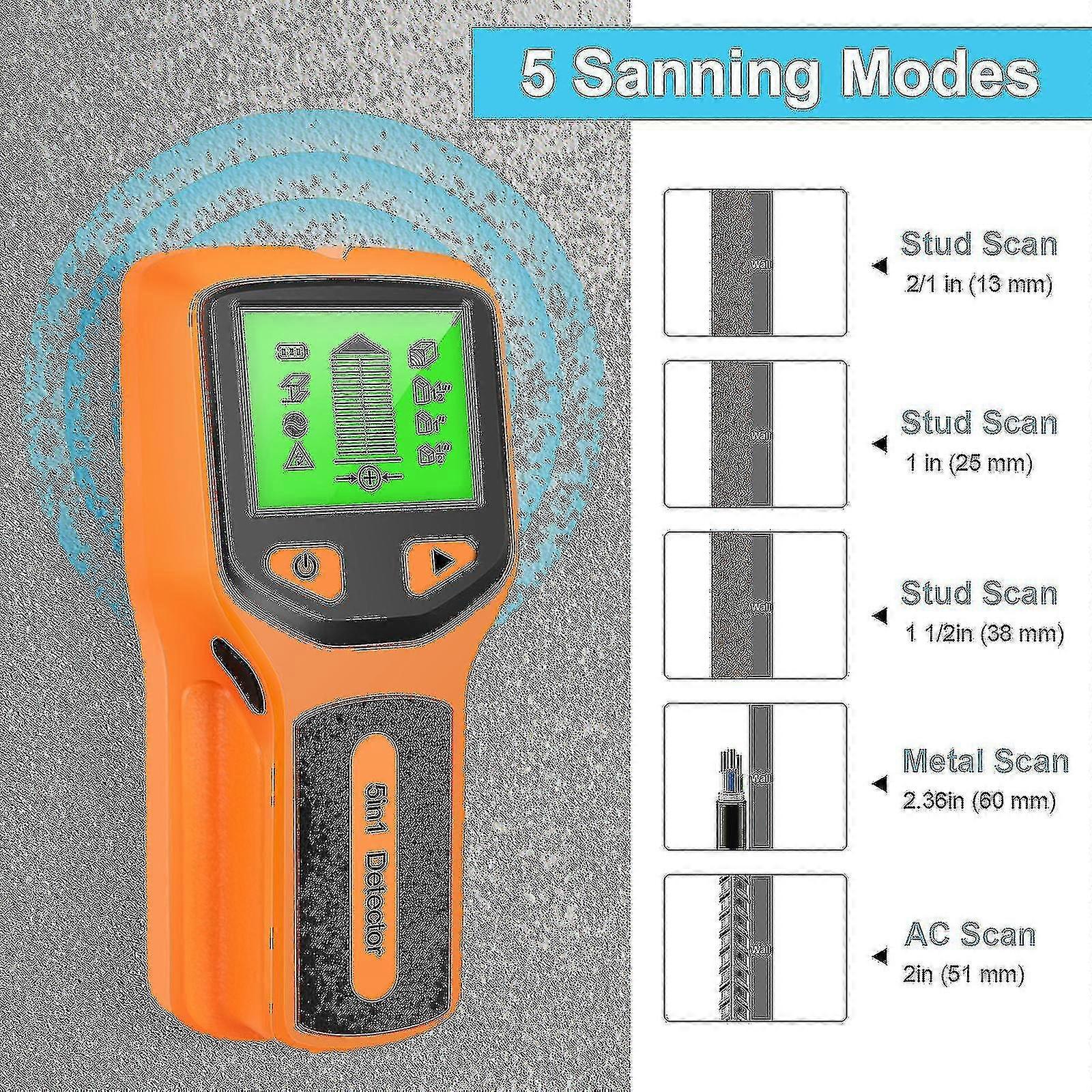 5-in-1 Wall Stud Detector Electric Wall Finder Scanner For Wood Wires ...