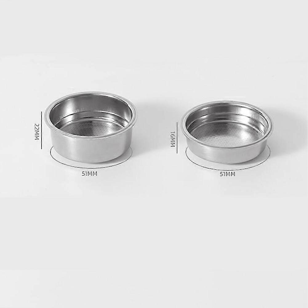2pcs 51mm Stainless Steel Coffee Machines Pressurized Filter Basket ...