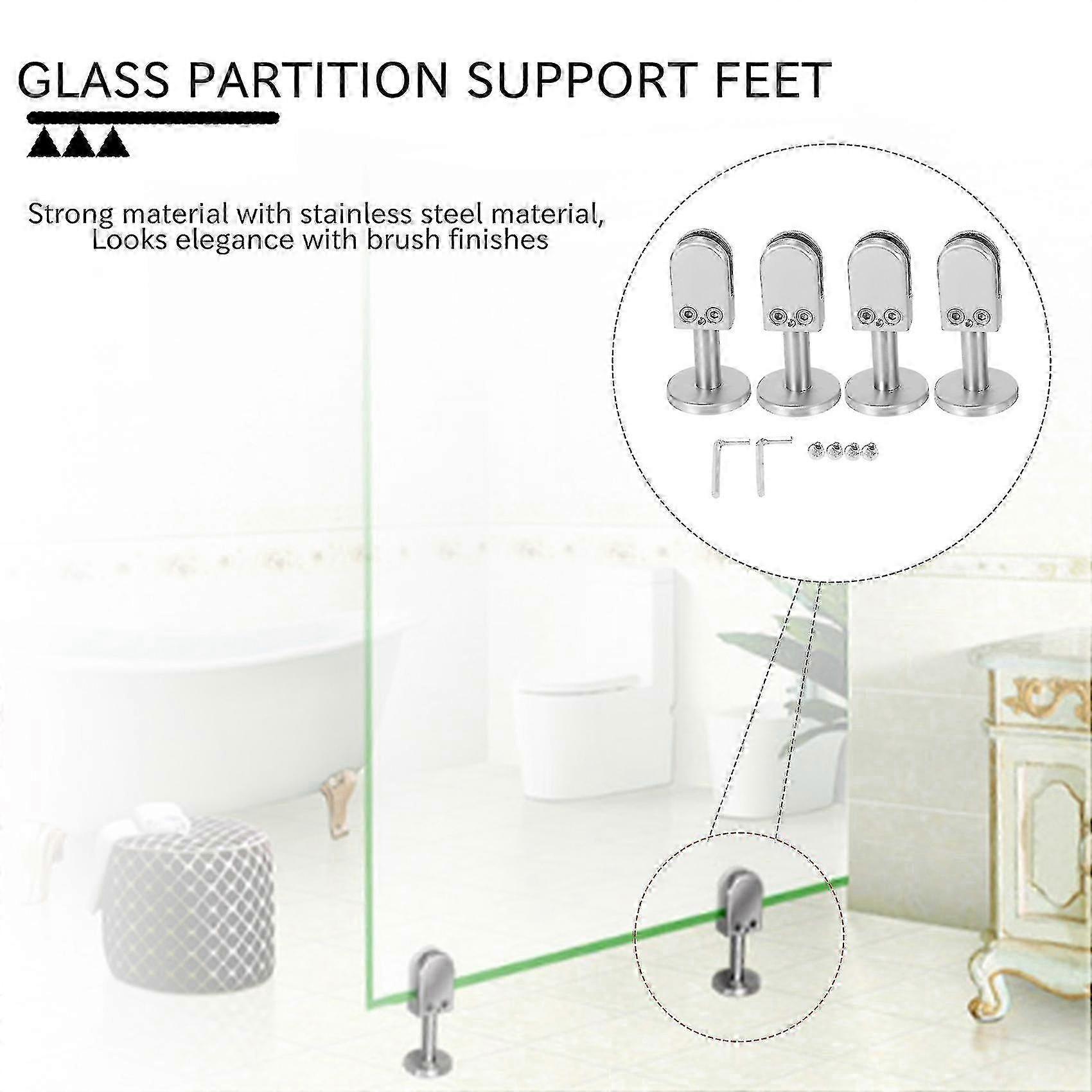 4 Pcs Glass 304 Glass Bracket Adjustable Glass Clip 8mm Glass Shelf ...