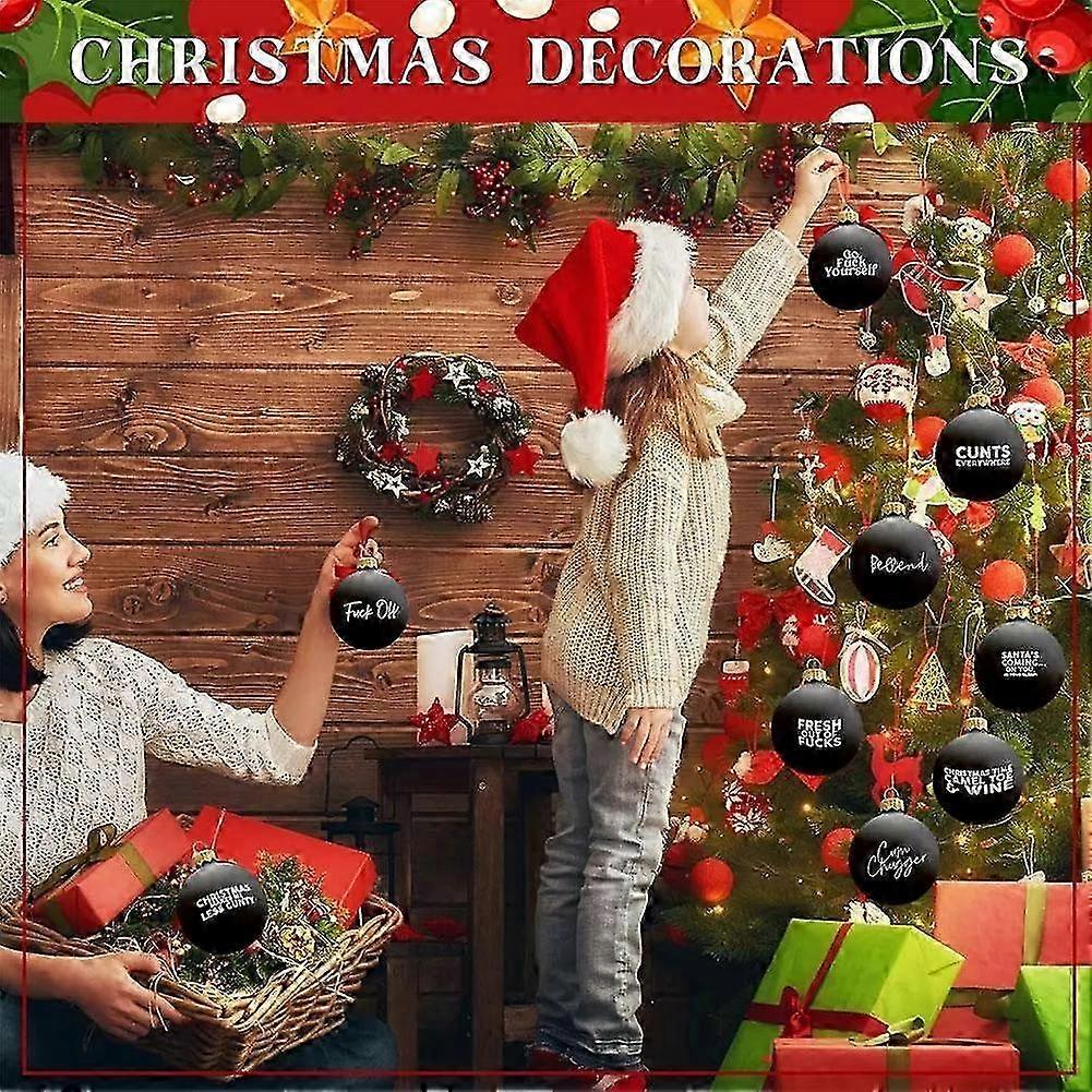 Sweary Bauble Bundle - 12 Pack, 2024 Fun Christmas Ornament Xmas Ball ...