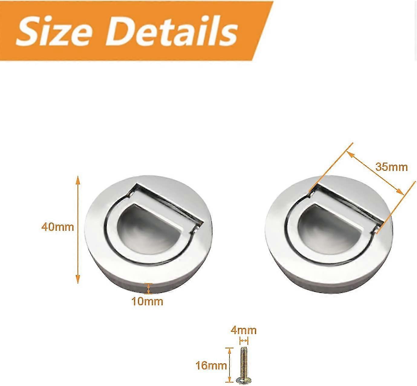 4 Pack Round Handles With Built-in Pull Ring, Tatami Concealed Handles ...