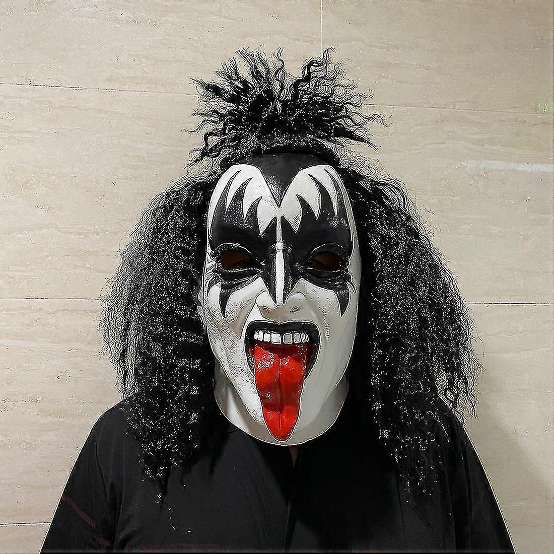 Kiss Band Gene Simmons Punk Mask Latex Cosplay Masks Chaim Witz Rock ...