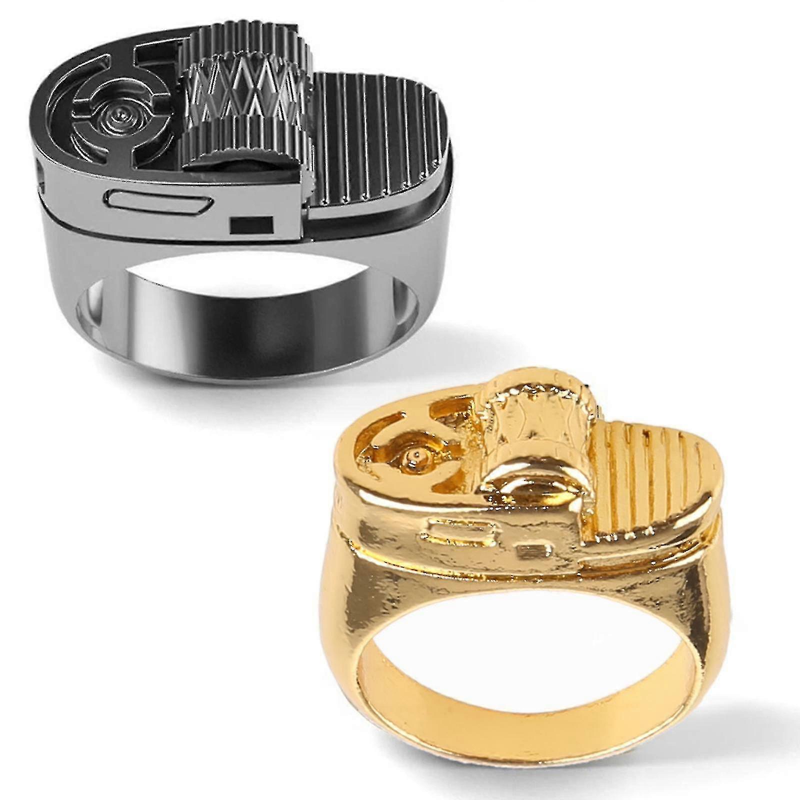 Smoking Tool Ring Silver Gold Personality Minimalist Jewelry Streetwear ...