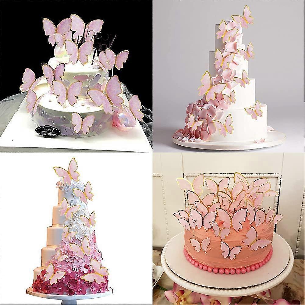 16 Pack Butterfly Cake Toppers, Happy Birthday and Paper Butterfly ...