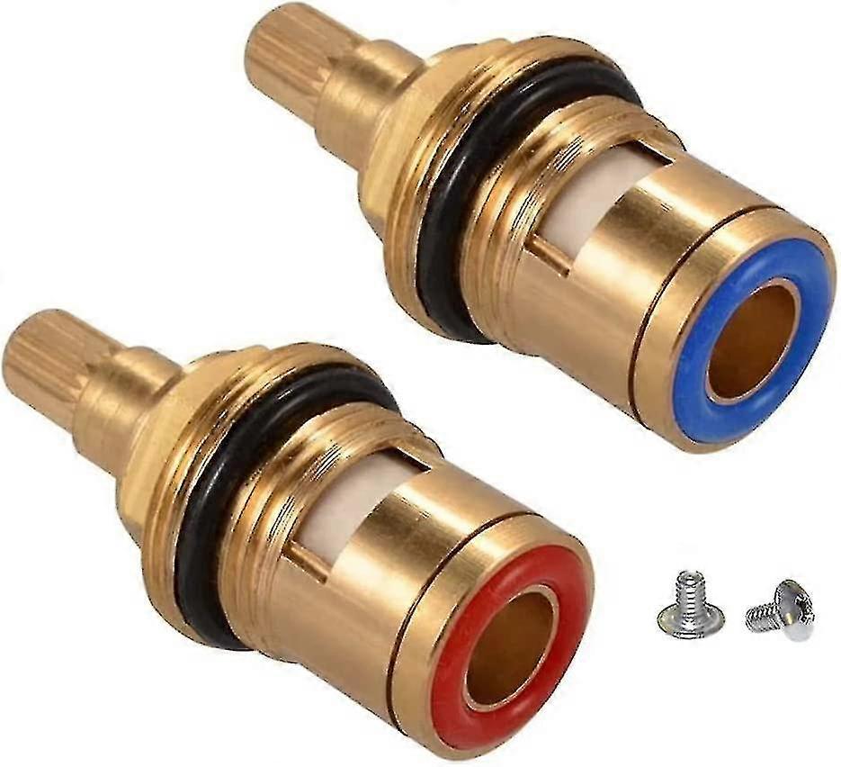 Replacement Tap Valves Set, Brass Ceramic Stem Disc Cartridge Faucet ...