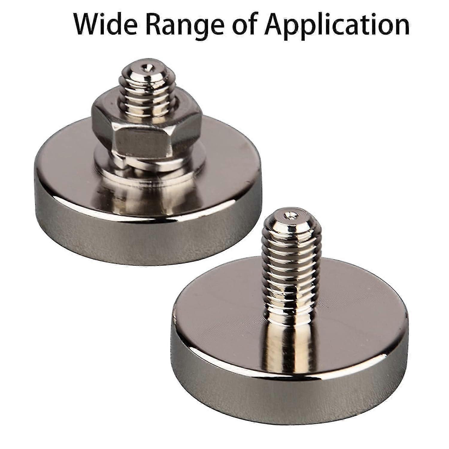 2pcs Super Strong Neodymium Round Magnet With M8 Male Threaded Stud And ...