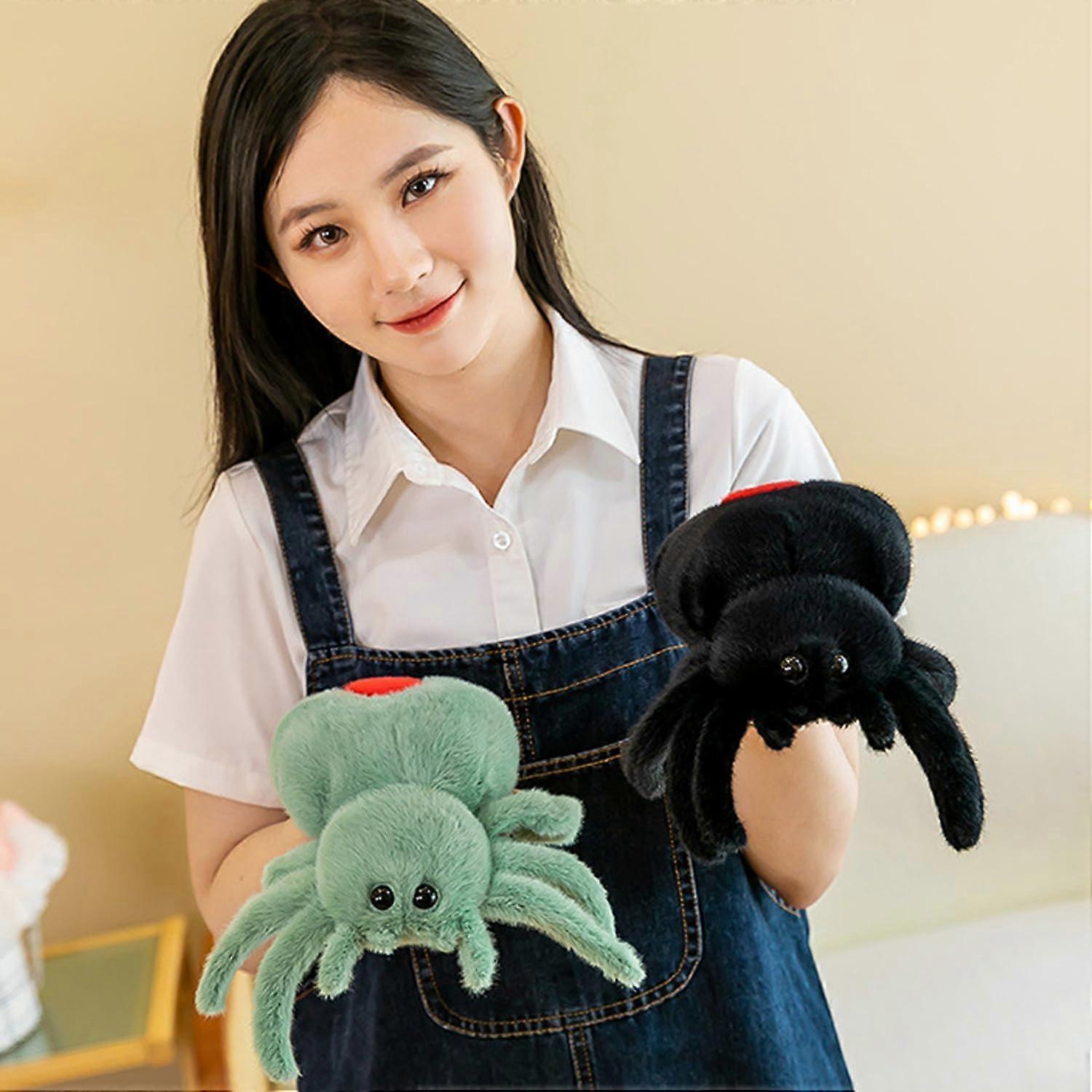 Spider Stuffed Animal - Soft Fur Huggable Green Spider, Adorable ...