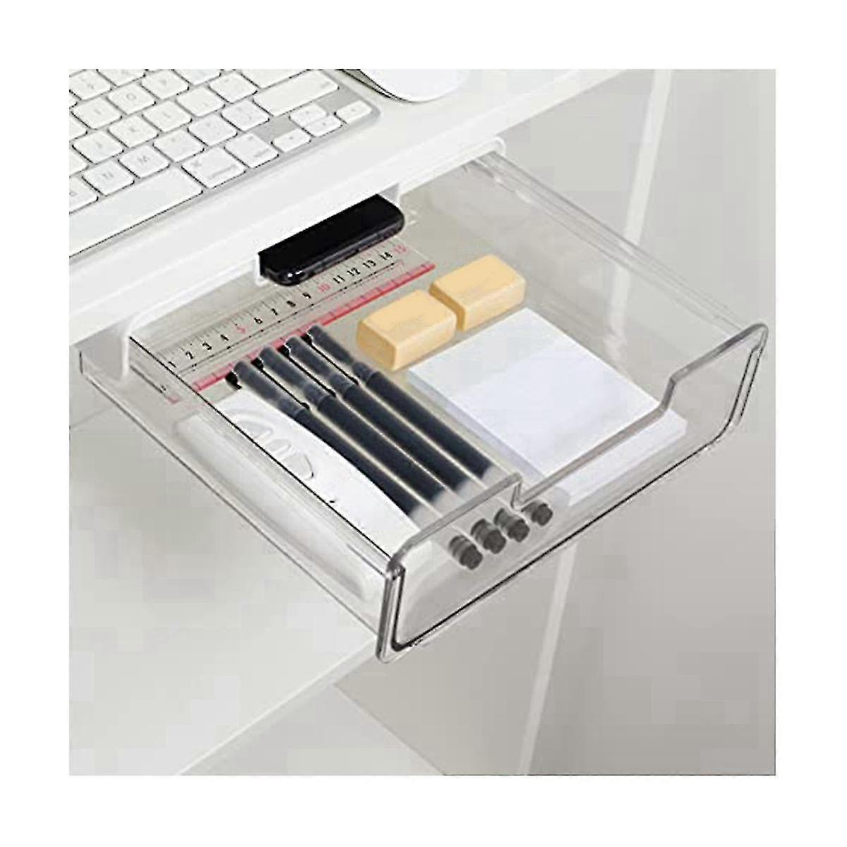 Under Desk Drawer Slide Out Clear Plastic Under Desk Storage Office ...