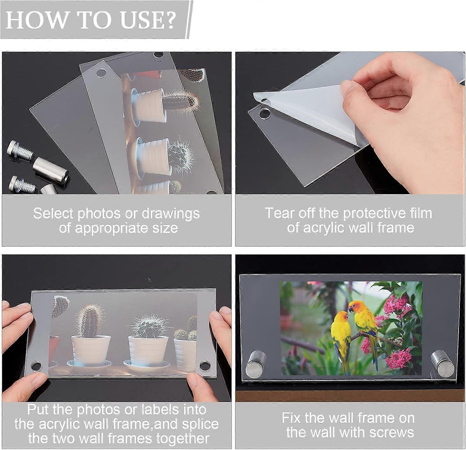 8 Sets 6 X 3 Inch Acrylic Wall Name Plate Clear Office Door Mount Name ...