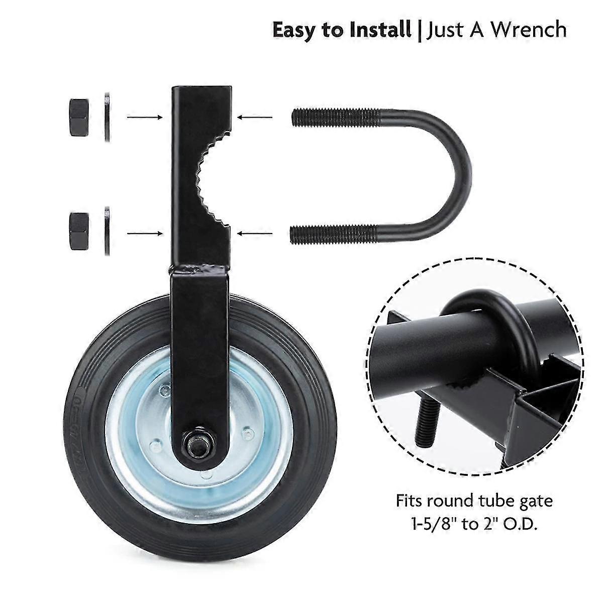 6 Inch Gate Wheel Gate Caster Kit Heavy Duty Gate Helper Wheel Gate ...