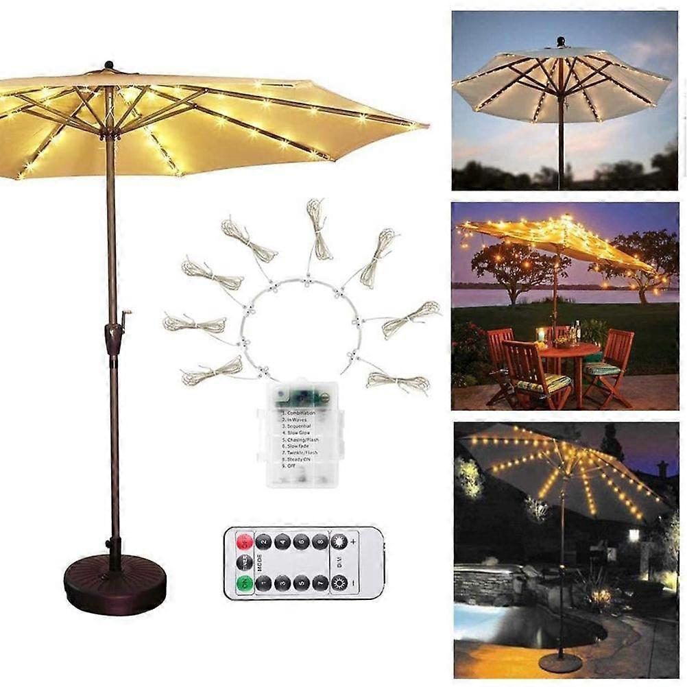 Outdoor Patio Umbrella Light Strings LED Umbrella Lamp with Remote ...