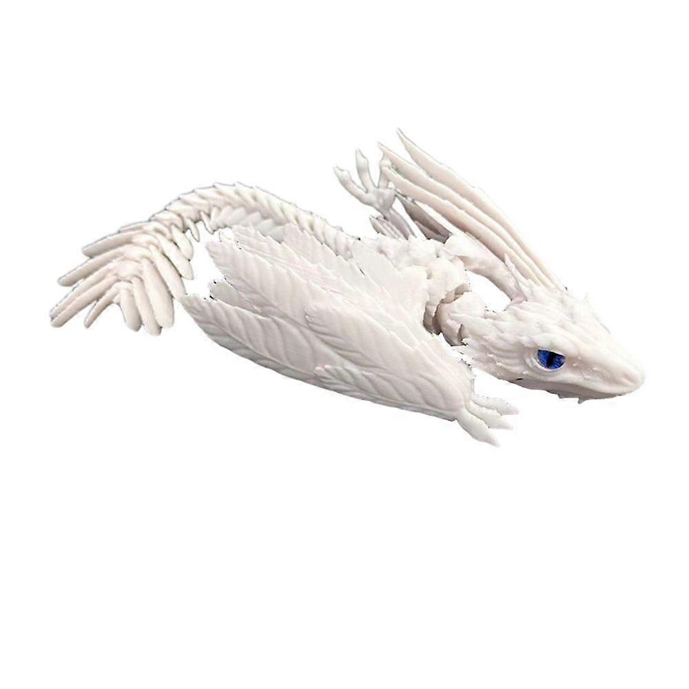 3D Printed Feather Dragon Figurine Movable Joints Flying Dragon Figure ...