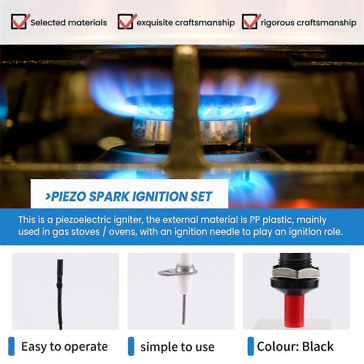Piezo Ignition Set With Cable 1000Mm Long Push Button Kitchen Lighters For Gas Stoves Ovens ...