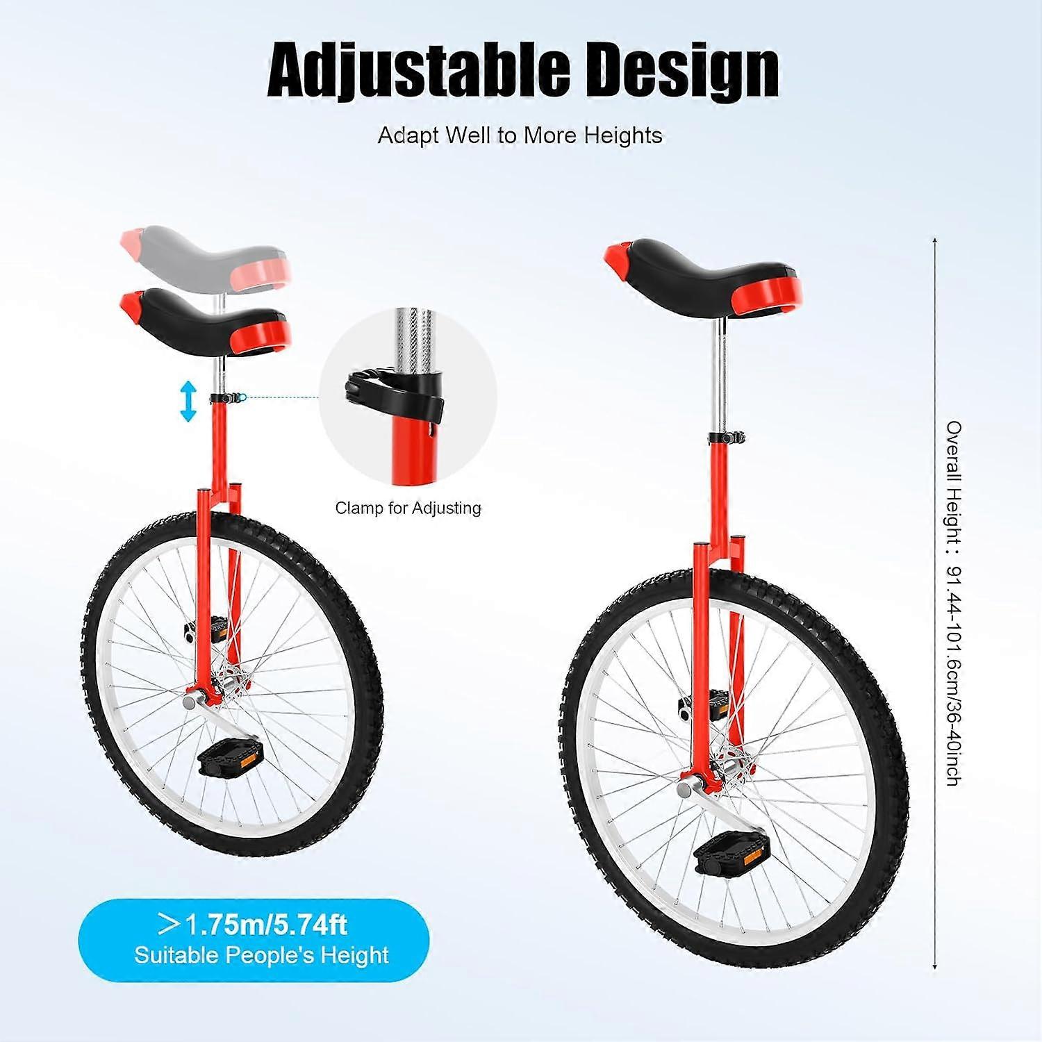 24 Inch Wheel Unicycle, Adjustable Seat Height Outdoor Unicycle, One ...