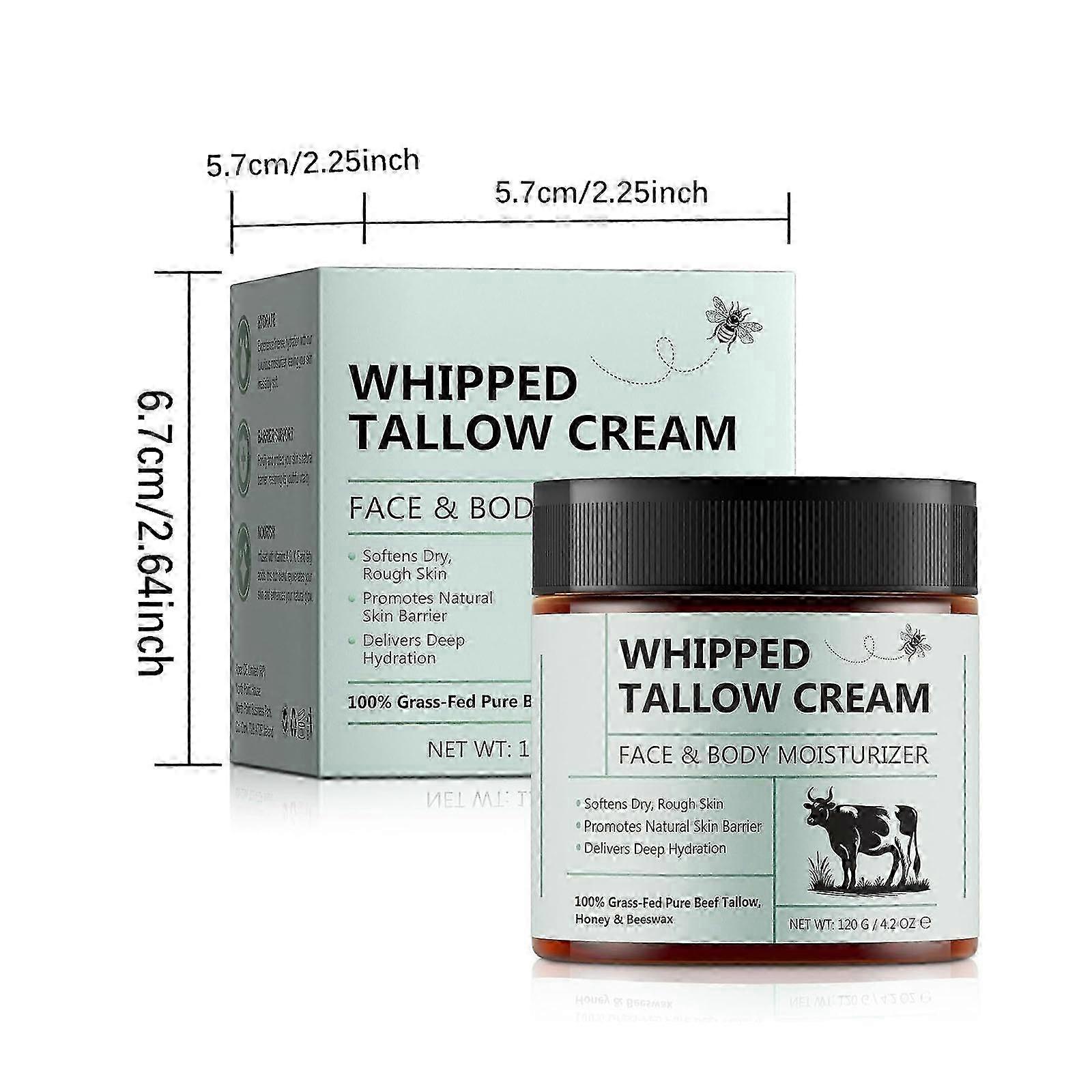 1-3x Grass-Fed Tallow Skin Care Cream 120g - Moisturizing Face & Body ...