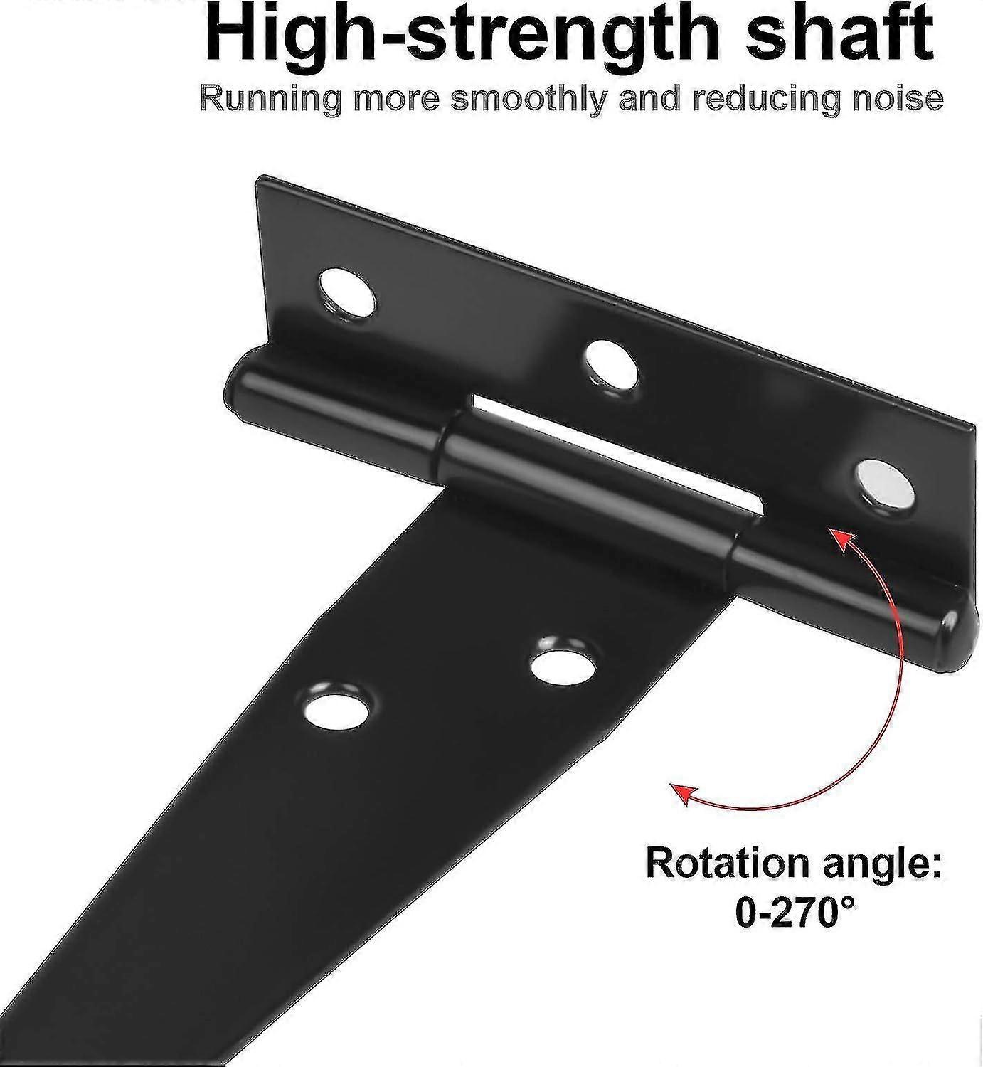 6pcs T-hinges, Barn Door Hinge, Black T-hinges, Outdoor T-hinges Iron Door Hinges Heavy Duty ...