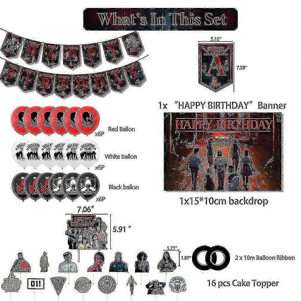 Stranger Things Theme Birthday Party Decoration Backdrop Balloons ...