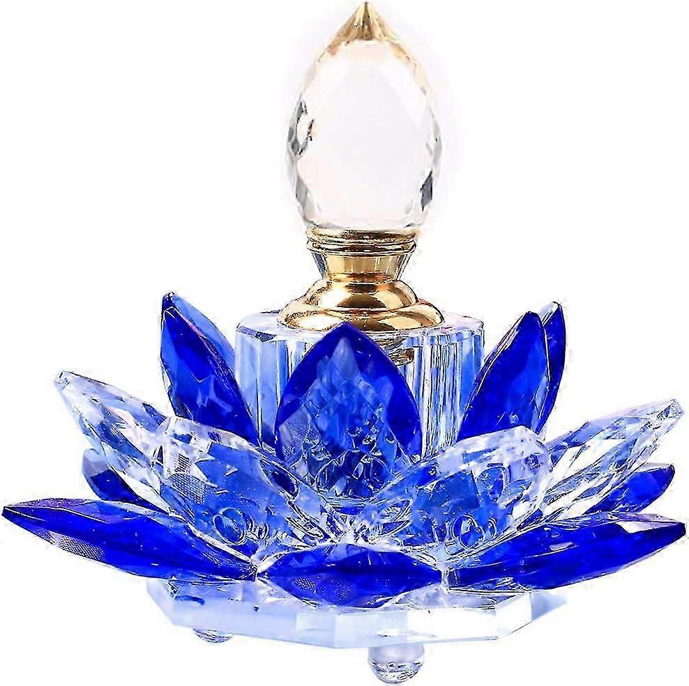 2026 Blue Crystal Lotus Flower Figurines Perfume Bottles for Women ...