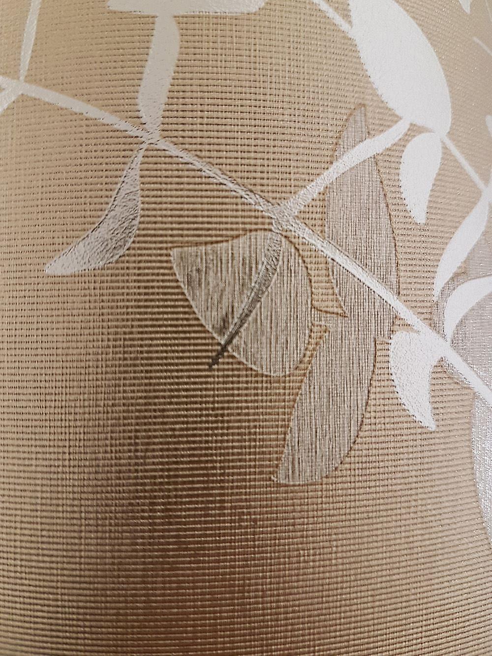 Silver Gold Leaf Floral Wallpaper Metallic Foil Silhouette Vinyl ...