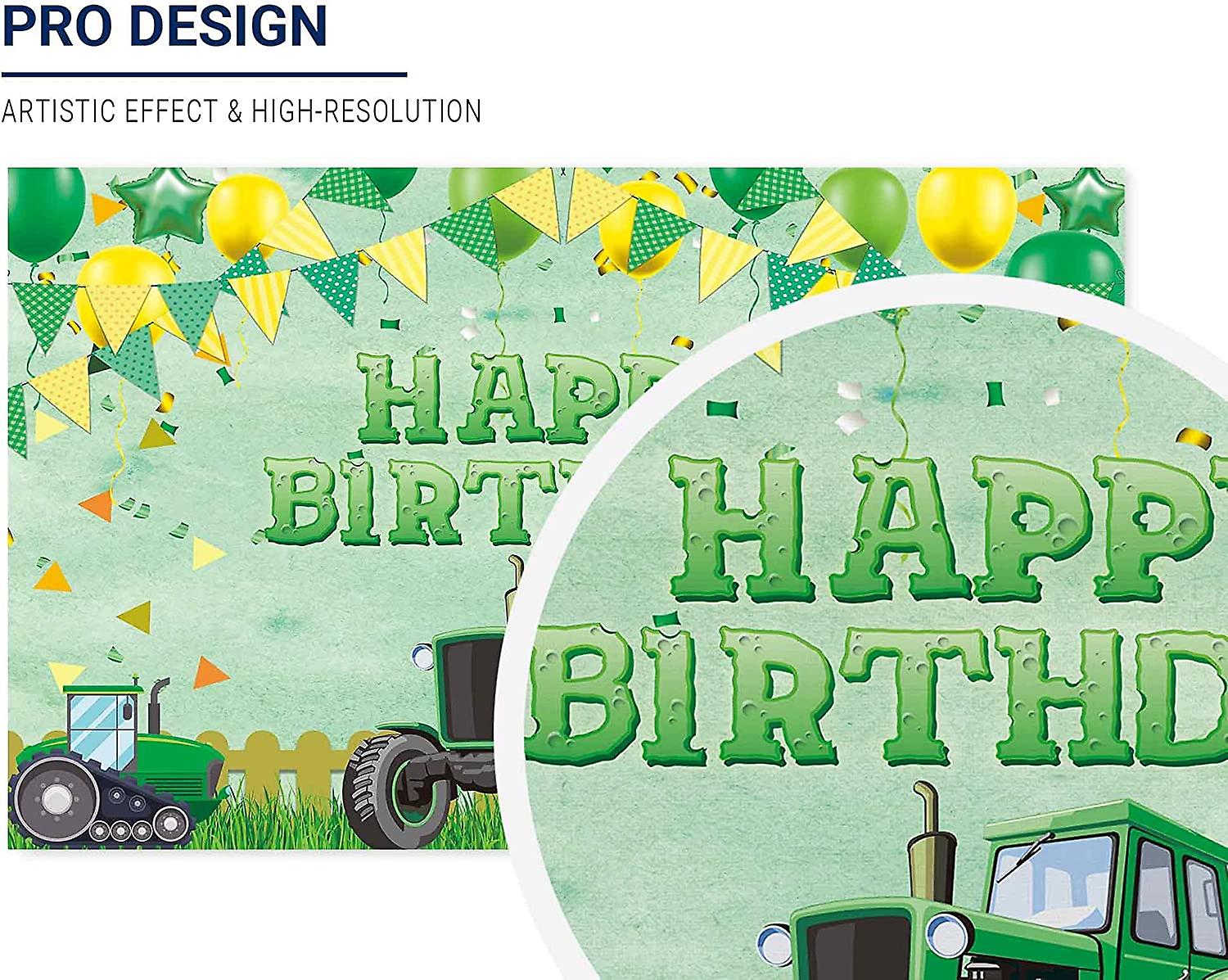 7x5ft Green Tractor Farmyard Theme Backdrops Party Supplies Baby Shower ...