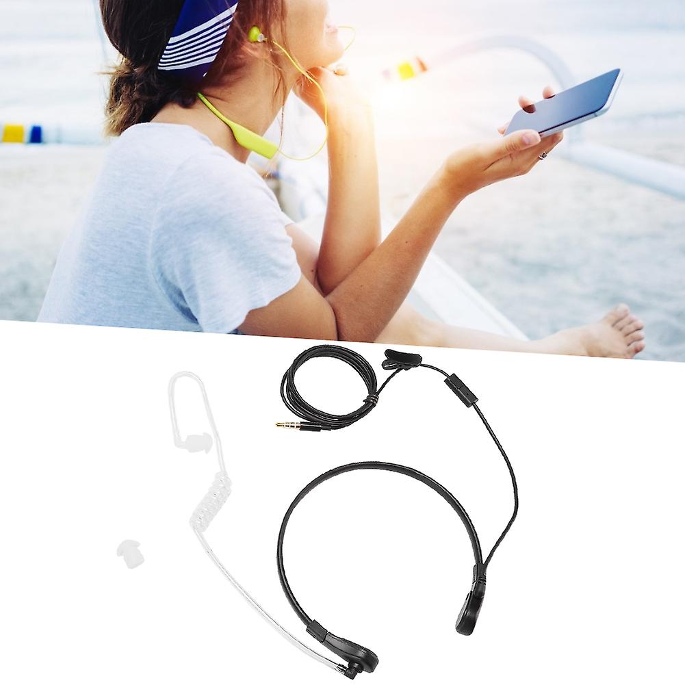 3.5mm Radiation Protection Throat Mic Microphone Earphone PTT ...