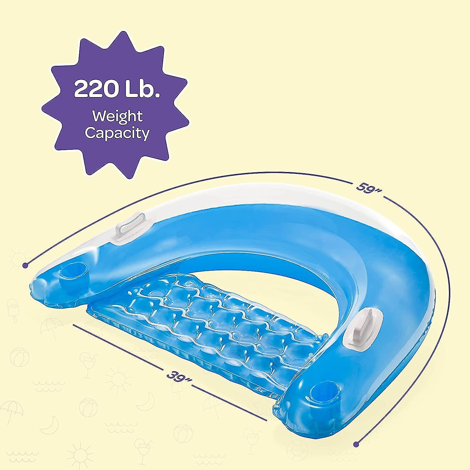 Inflatable Pool Floats Inflatable Floating Chair With Armrest And Cup ...