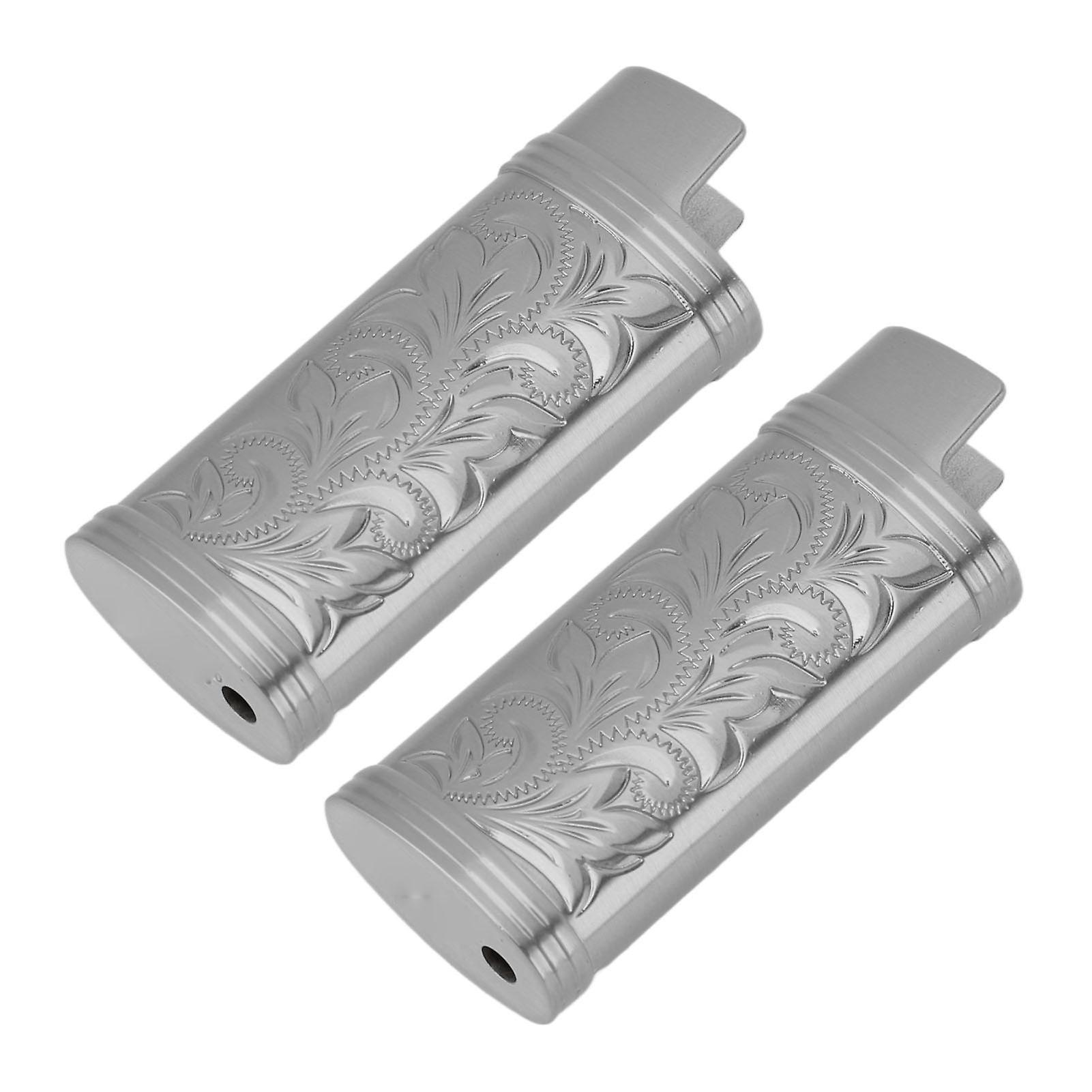 Retro Lighter Case 2pcs Compact Zinc Alloy Protective Cover with 3D ...