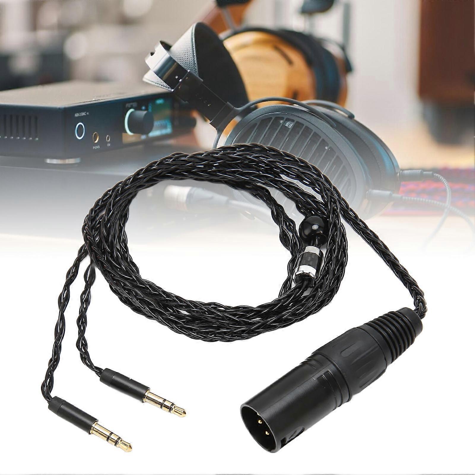 4 Pin XLR Male to Dual 3.5mm Male Headphone Cable for Arya Sundara ...