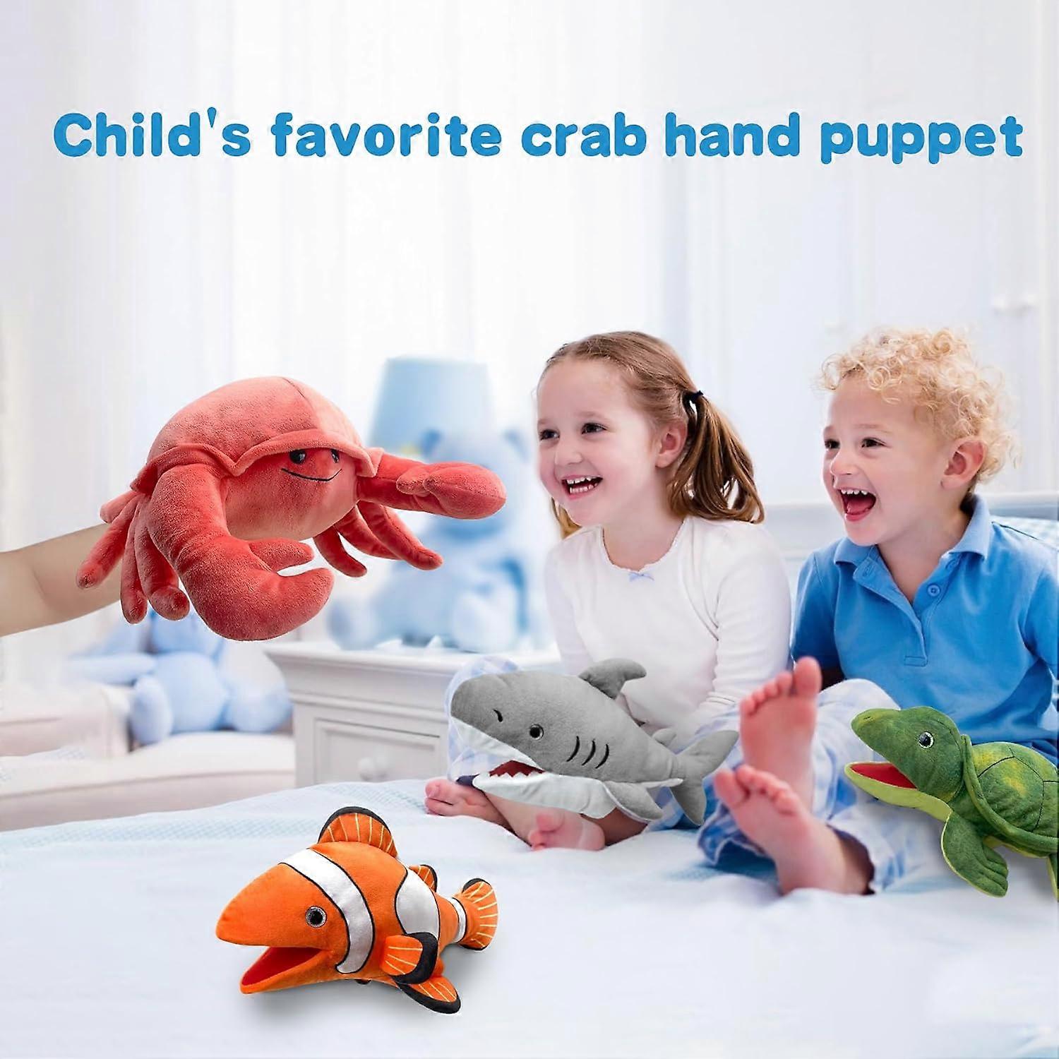 Hand Puppet Crab Puppet,13" Crab Puppet Animal Puppets for Kids ...