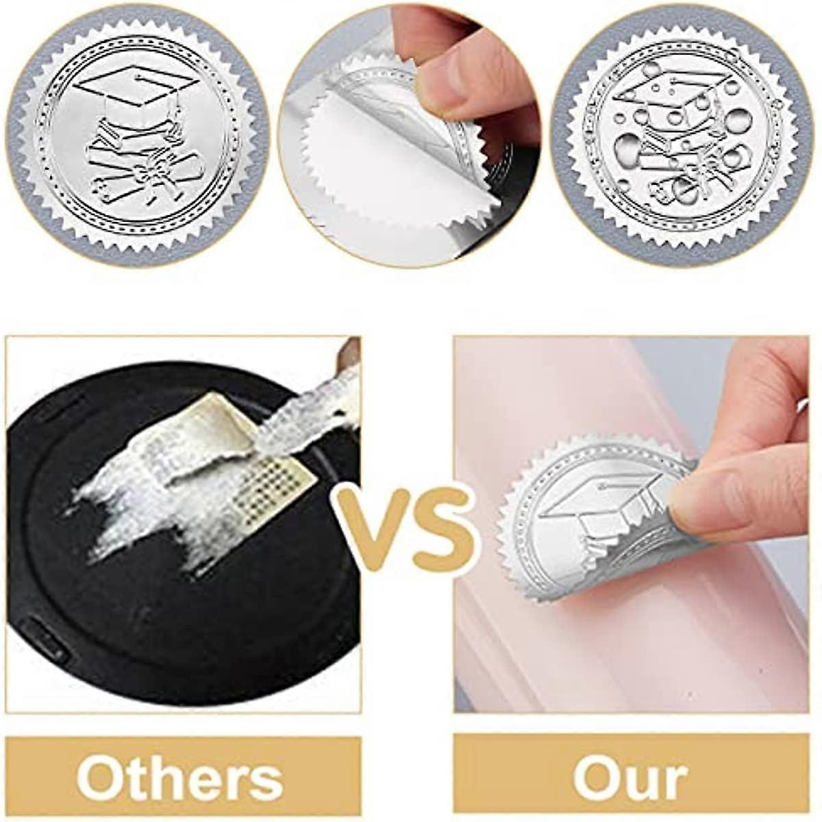 Gold Foil Sticker Tree of Life 100pcs Certificate Seals Silver Embossed ...