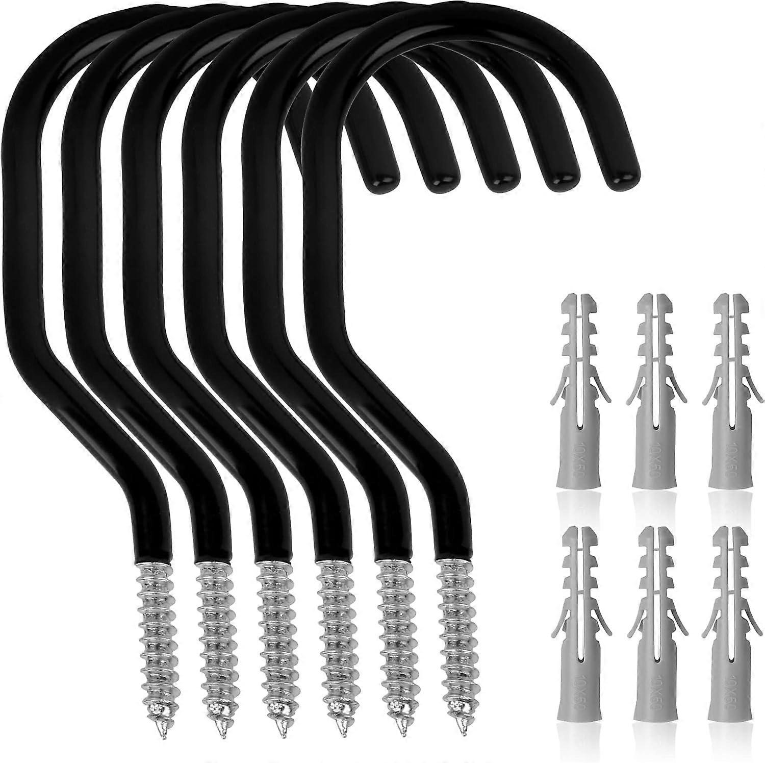6-Pack Heavy Duty Bike Hooks - 6 Inch, 100 lbs Capacity, Ideal for ...