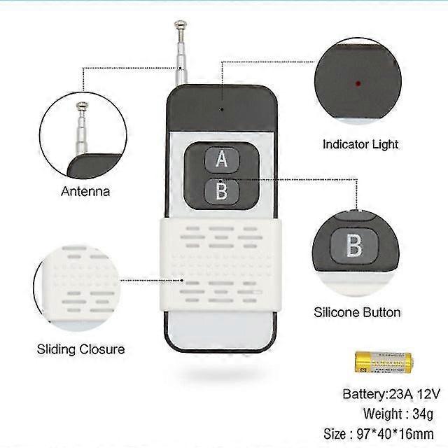 433 Mhz wireless light switch remote control 1000 meters distance 12v ...