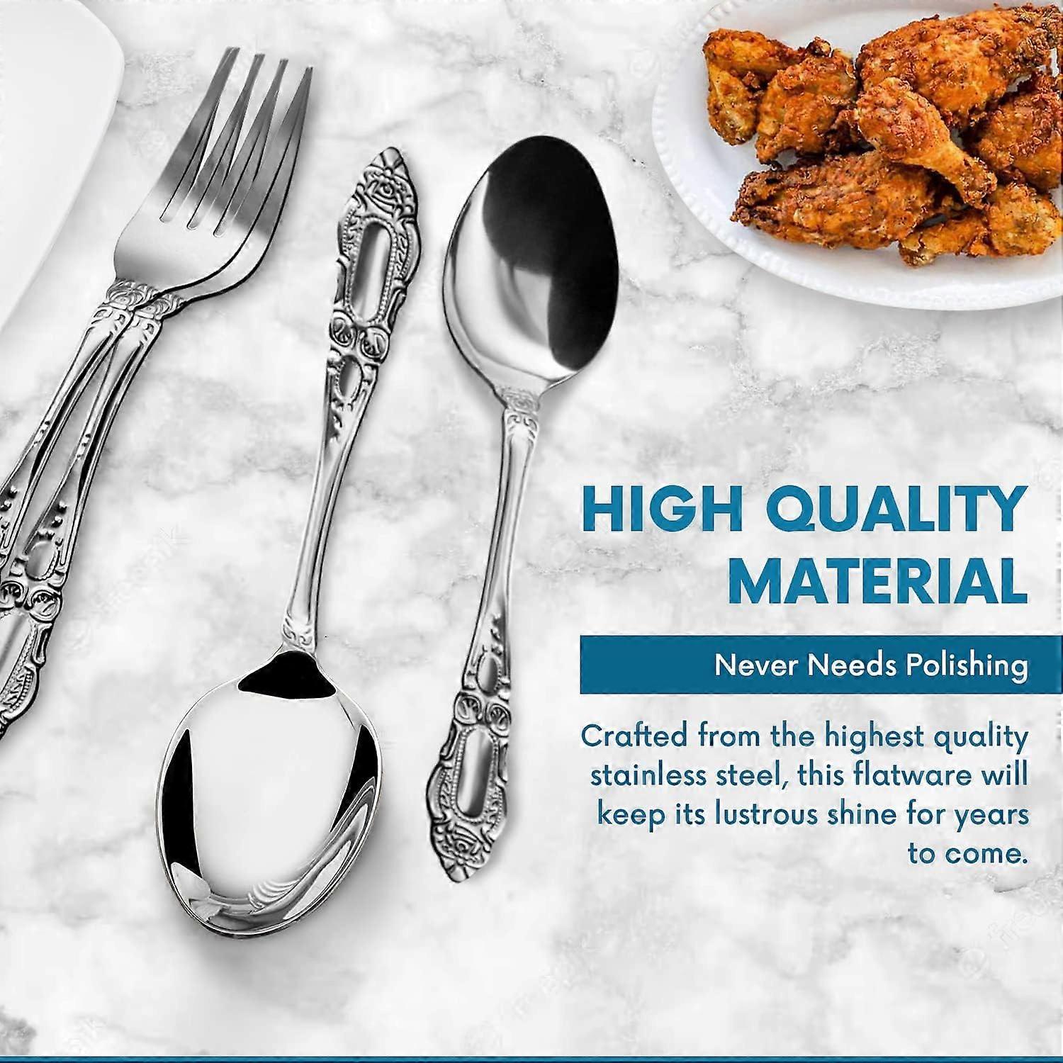 Set of 12 Dinner Spoons, Stainless Steel Table Spoons, Flatware | Fruugo UK