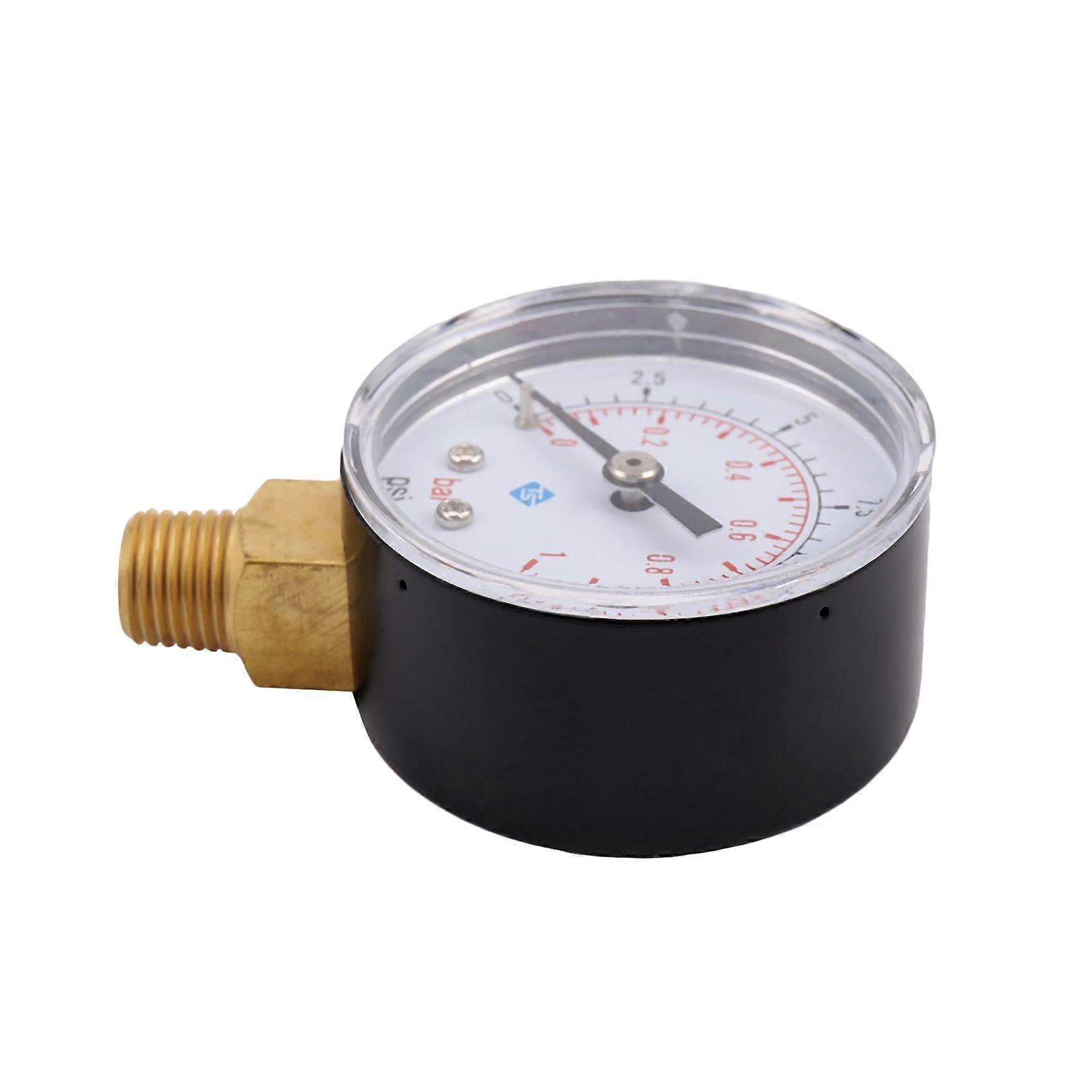 0-1bar 50mm Water Pressure Gauge Meter 1/4 inch NPT Thread Manometer ...
