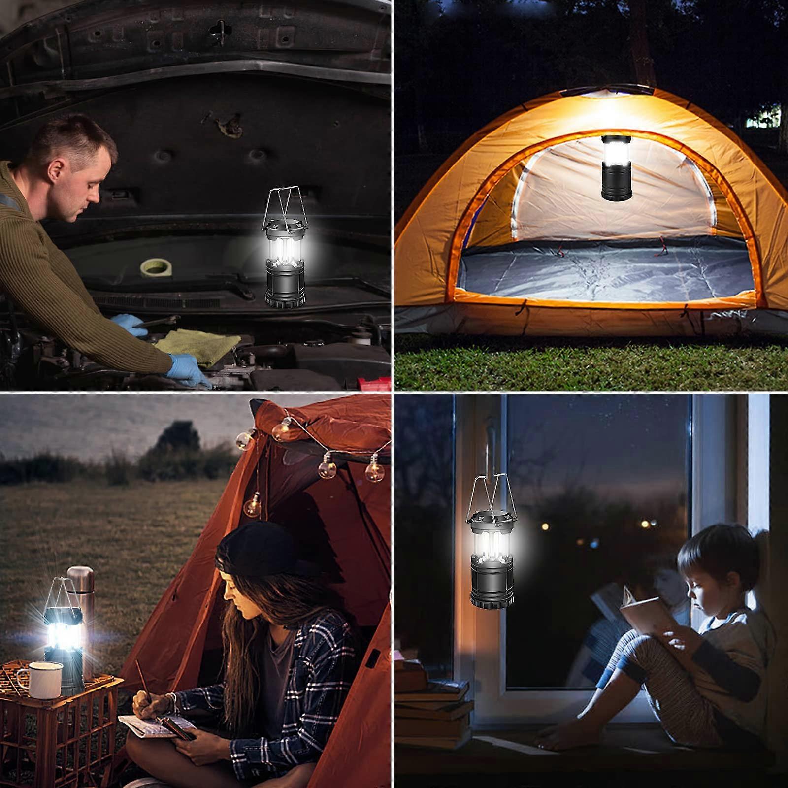 LED Camping Lantern, Pack of 2 Battery Operated Collapsible Portable ...