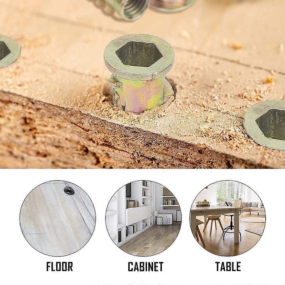 Wood Thread Insert, 165pcs Zinc Alloy Threaded Nuts Hexagonal Threaded ...