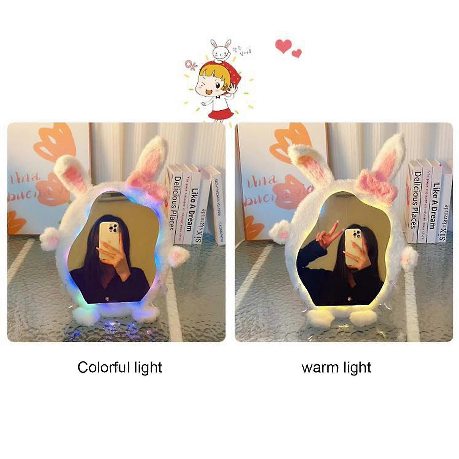 Brand New Cute Rabbit LED Light Gift Mini Rabbit makeup mirror Light ...