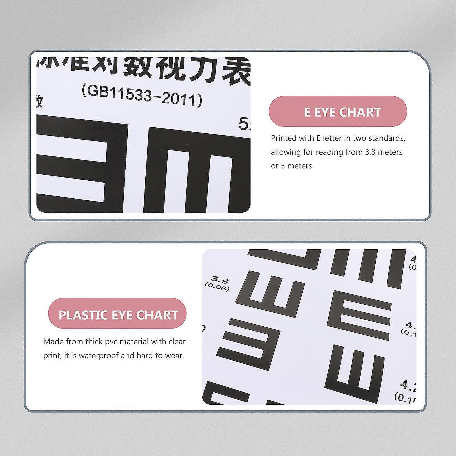Standard Eye Chart Waterproof Clear Visual Testing Chart for Home ...