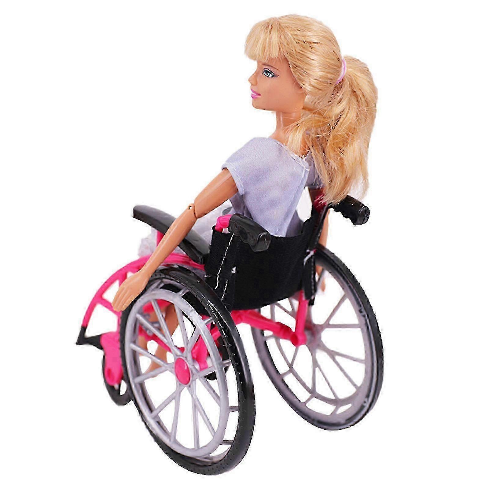 Toys 1 Set Of Doll Wheelchair And Crutches Playset Red Mini Wheelchair ...