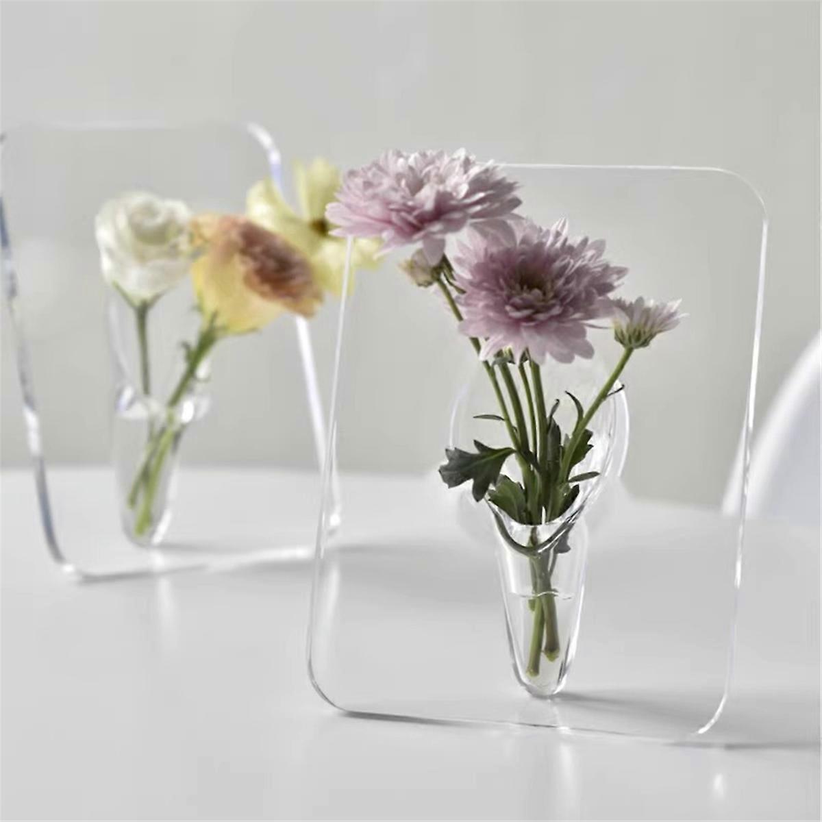 Photo Frame Vase Modern Art Flower Vase Desktop Plant Stand Office Home ...