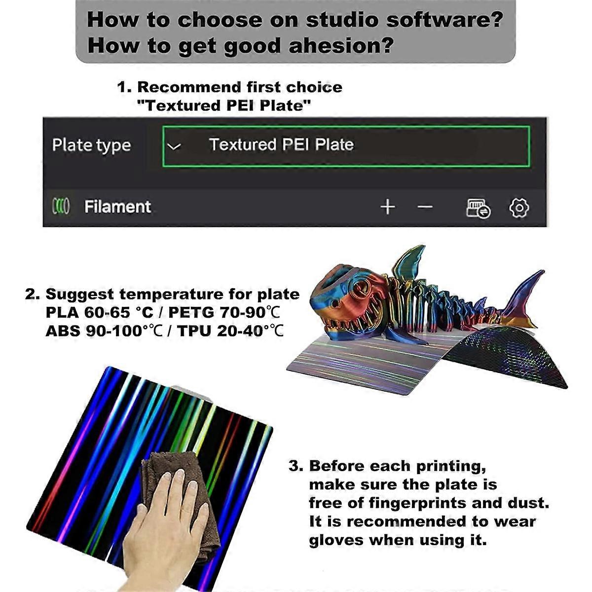 H1H Build Plate for Bambu-Lab X1C/X1/X1E/P1P/P1S/A1 Print Bed | Fruugo UK